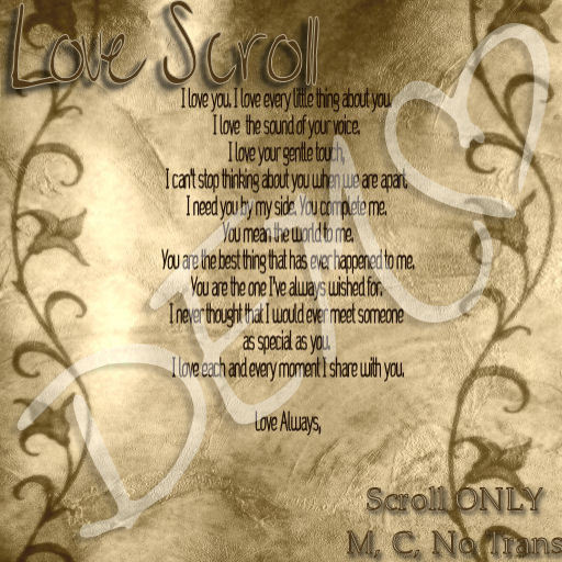 Second Life Marketplace Love Scroll 4